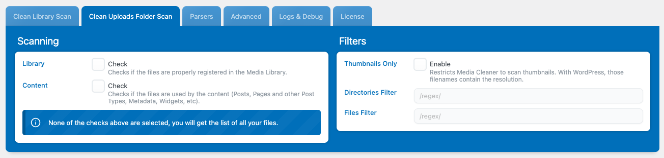Clean Uploads Folder | Cleaner