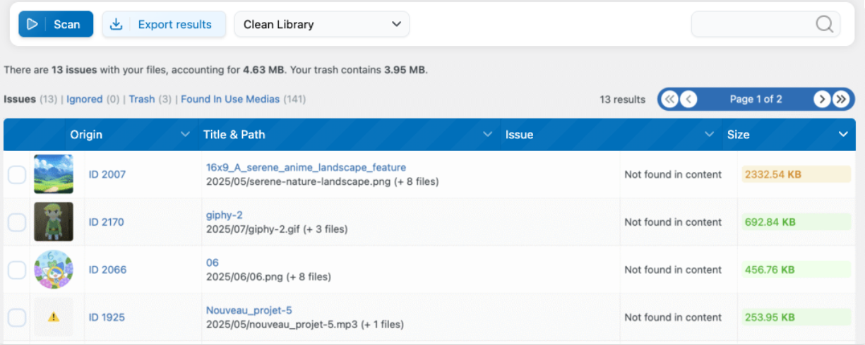Clean Library Scan | Cleaner